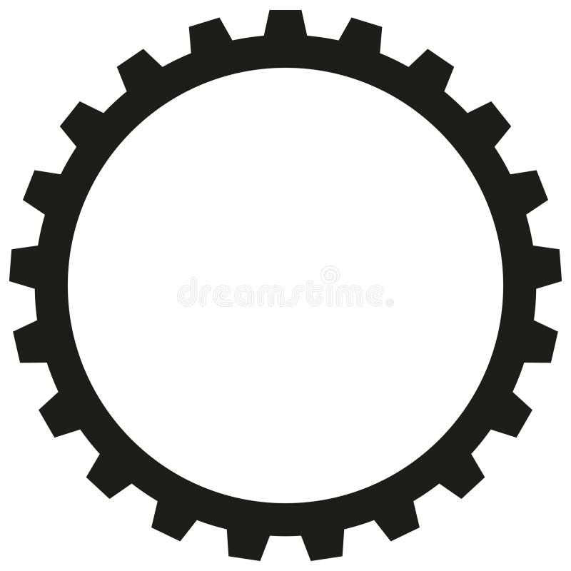 Round Gearwheel Industrial Border Frame. Ideal for Vintage Label or ...