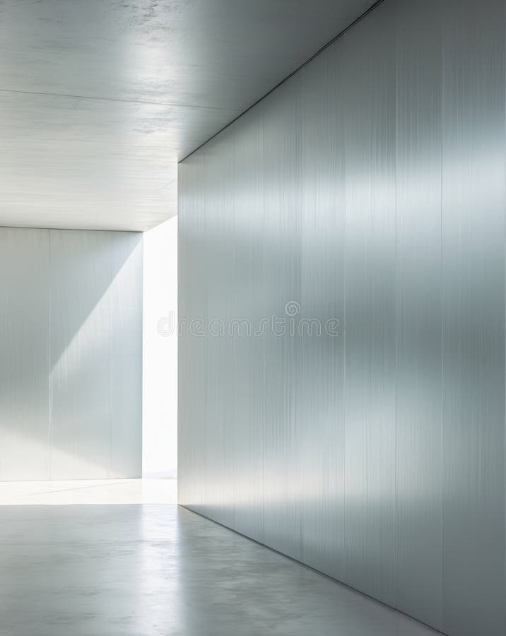Industrial Brushed Steel Wall with Varying Light Reflections Stock ...