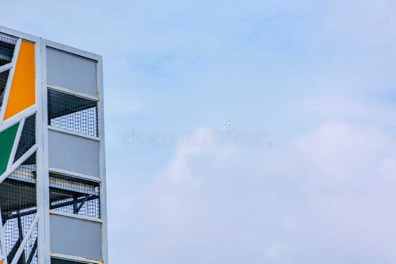 Industrial Building Architecture in the Clear and Bright Blue Sky Stock ...