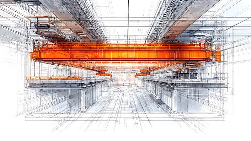 Industrial Building Design Overhead Crane and Structural Framework ...