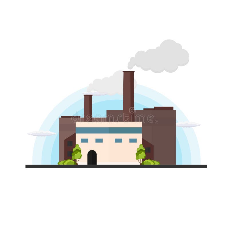 Industrial Building Factory. Manufacturing. Vector Flat Illustration ...
