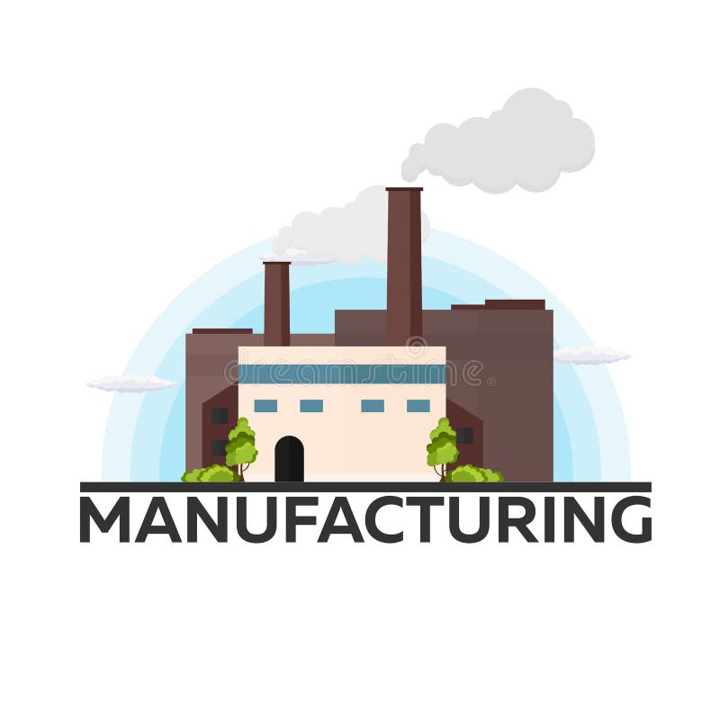Industrial Building Factory. Manufacturing. Vector Flat Illustration ...