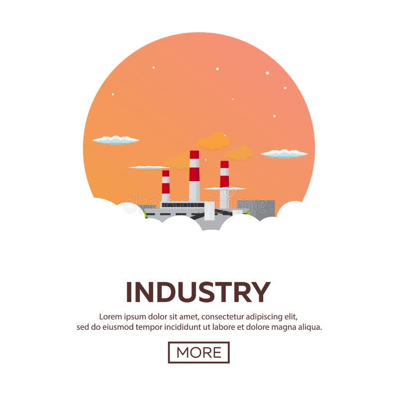 Industrial Building Factory. Manufacturing. Vector Flat Illustration ...