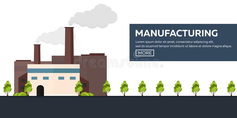 Industrial Building Factory. Manufacturing. Vector Flat Illustration ...