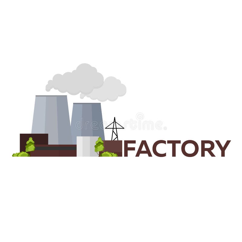 Industrial Building Factory. Manufacturing. Vector Flat Illustration ...