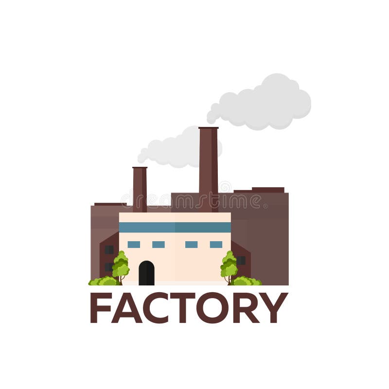 Industrial Building Factory. Manufacturing. Vector Flat Illustration ...