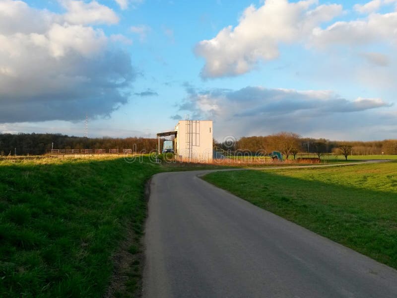 Industrial Building in the Middle of Fields and Meadows beside Which is ...