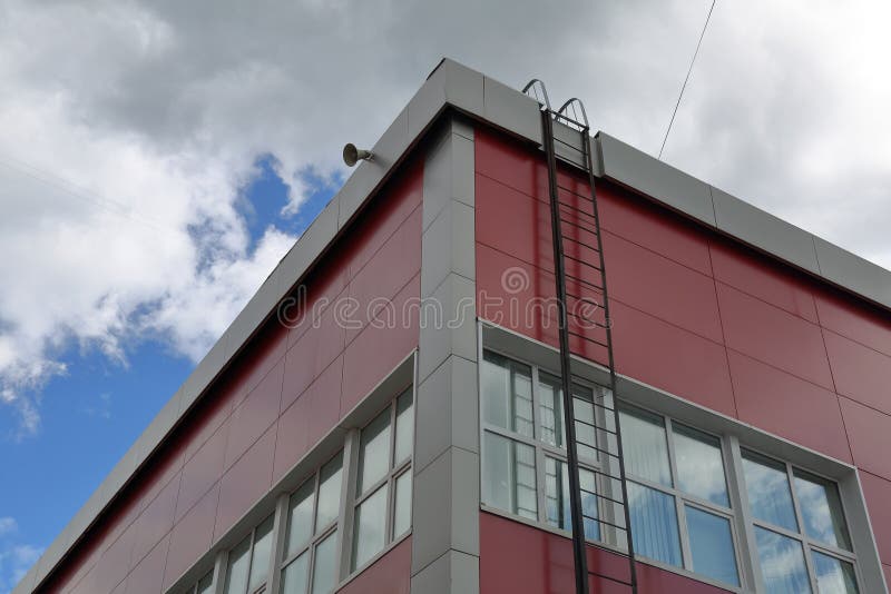 Industrial Building Outside Stock Image - Image of wall, manufacturing ...