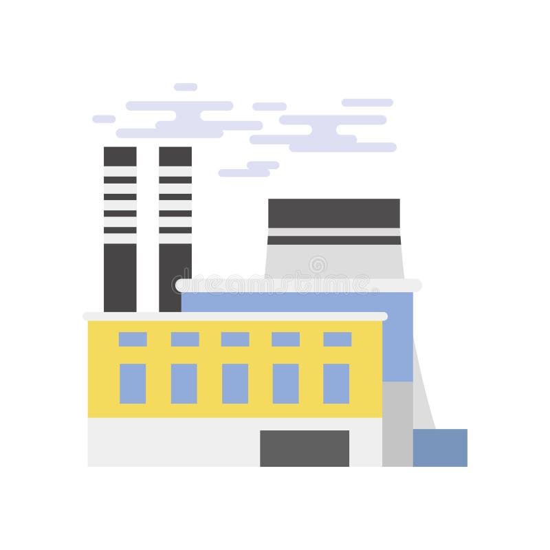 Industrial Building of Hydroelectric Power Station on the River. Eco ...