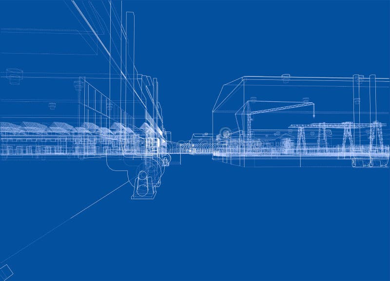 Industrial Buildings. Vector Stock Vector - Illustration of scene, site ...