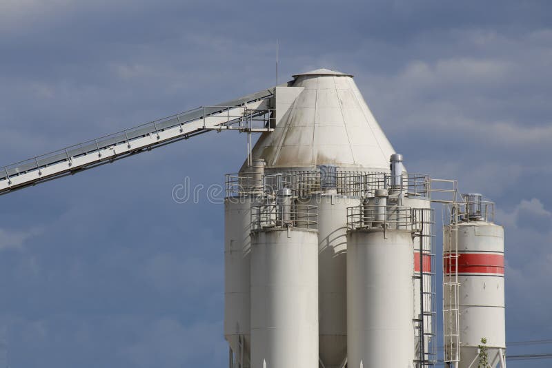 Industrial Bulk Storage Building of a Concrete Factory Stock Photo ...