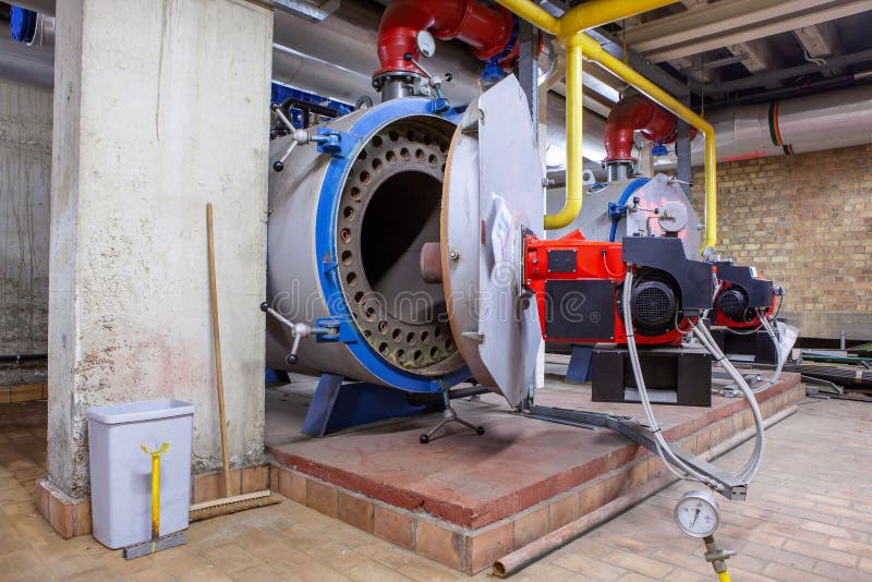 Burner of the heating stock image. Image of pipelines - 223342365