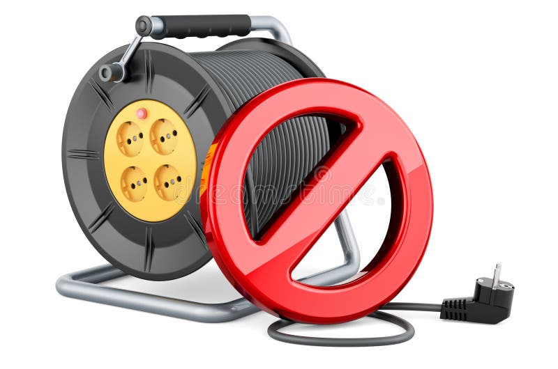 Industrial Cable Reel Under Umbrella, 3D Rendering Stock Illustration ...