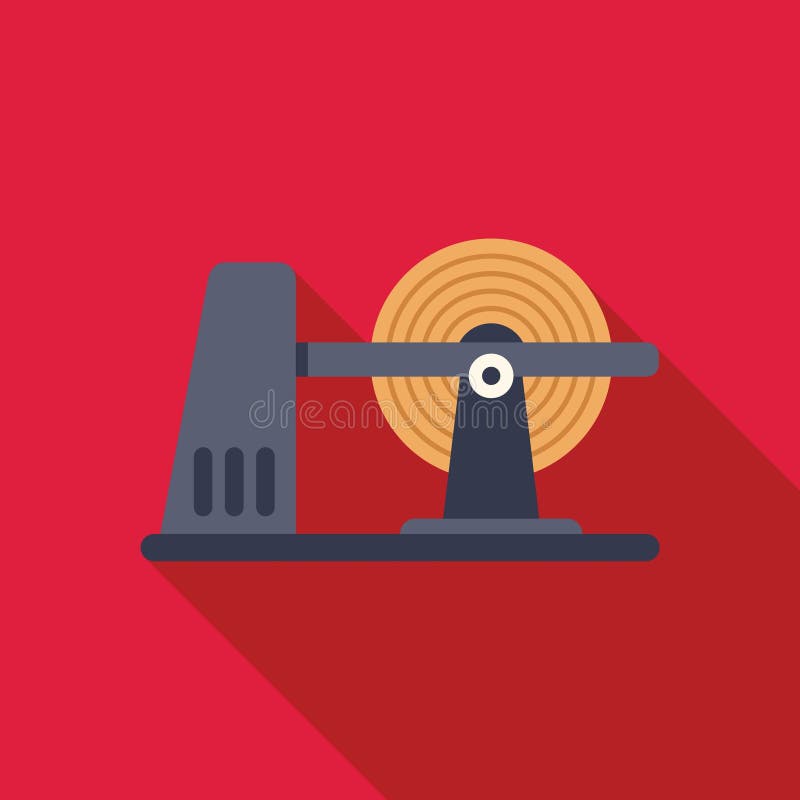 Industrial Cable Winding Machine on Red Background with Long Shadow ...