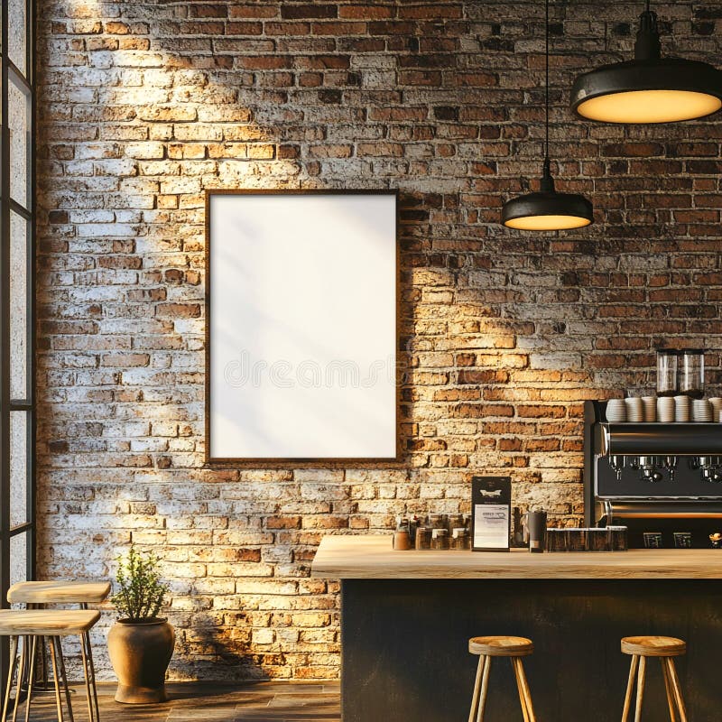 Industrial Cafe Mockup Perfect for Menu Design Branding Stock ...