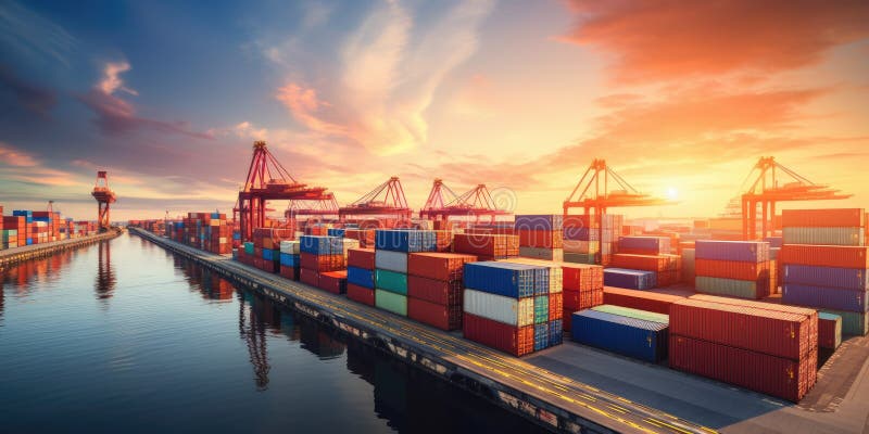 Industrial Cargo Ship, Container Cargo for Sea Import Concept ...