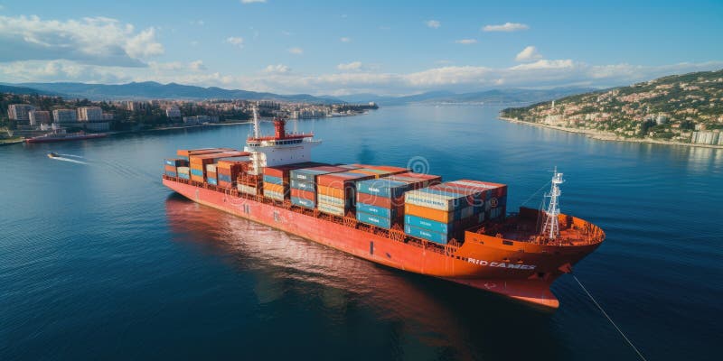 Industrial Cargo Ship, Container Cargo for Sea Import Concept ...