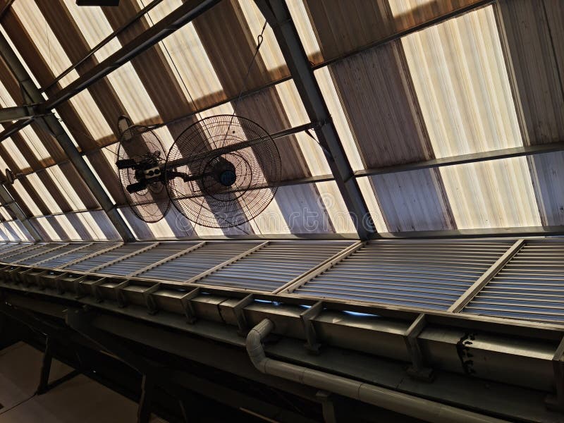 Industrial Structure Metal Framework Ventilation Fans Stock Photos ...
