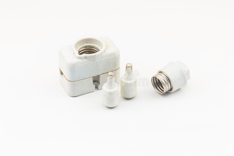Industrial Ceramic Fuse and Socket Stock Photo - Image of industrial ...