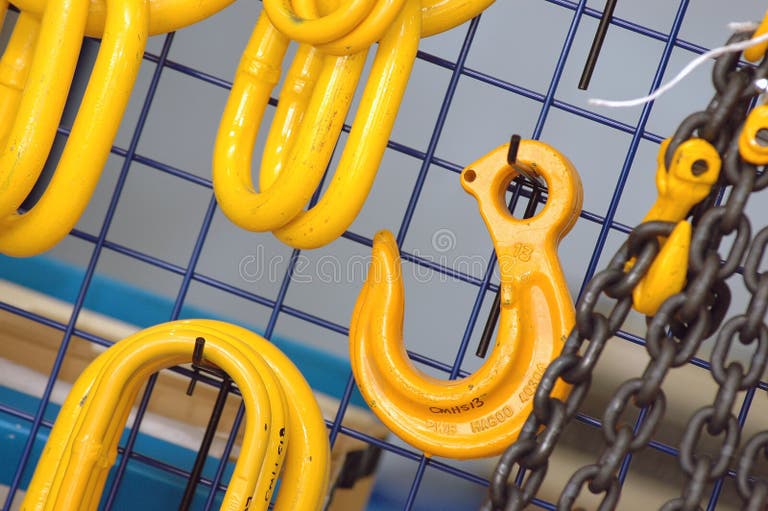 Industrial Chains and Hooks Stock Image - Image of lock, chains: 2278211
