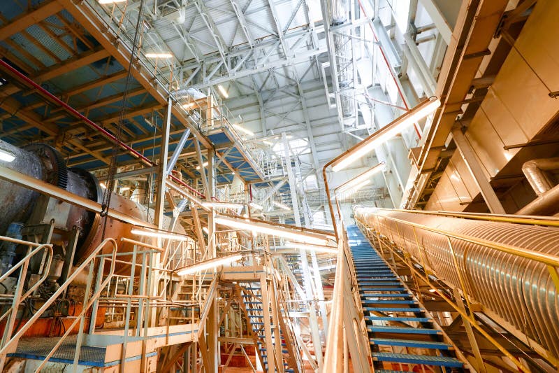 Industrial Chemical Plant Interior with Extensive Pipelines and ...