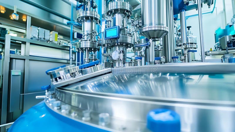 Industrial Chemical Processing Plant with Tanks and Pipework Stock ...