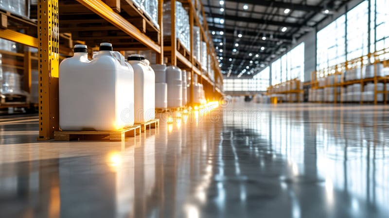 Industrial Chemical Storage Safety in Warehouse Environment Stock Photo ...