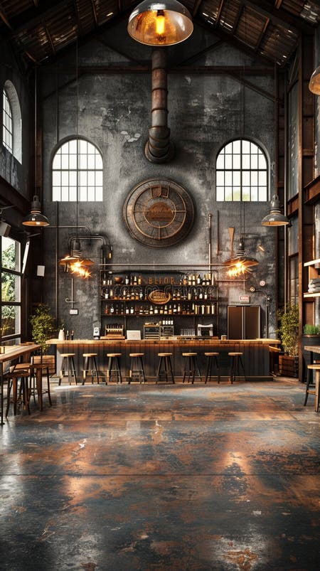 Industrial Chic Event Space with Raw Textures and Flexible Layouts3D ...