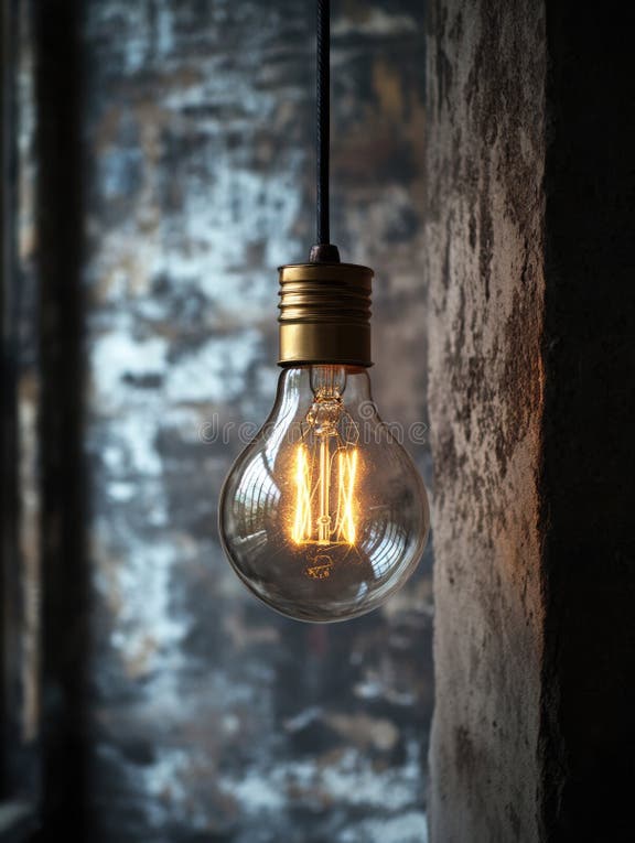 Industrial Chic Lightbulb stock photo. Image of light - 385373648