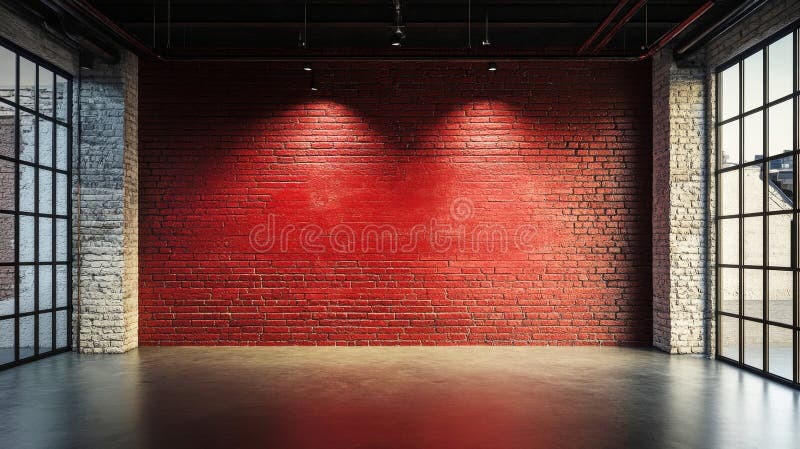 Industrial Chic Room with Bold Red Brick Wall and Soft Lighting ...