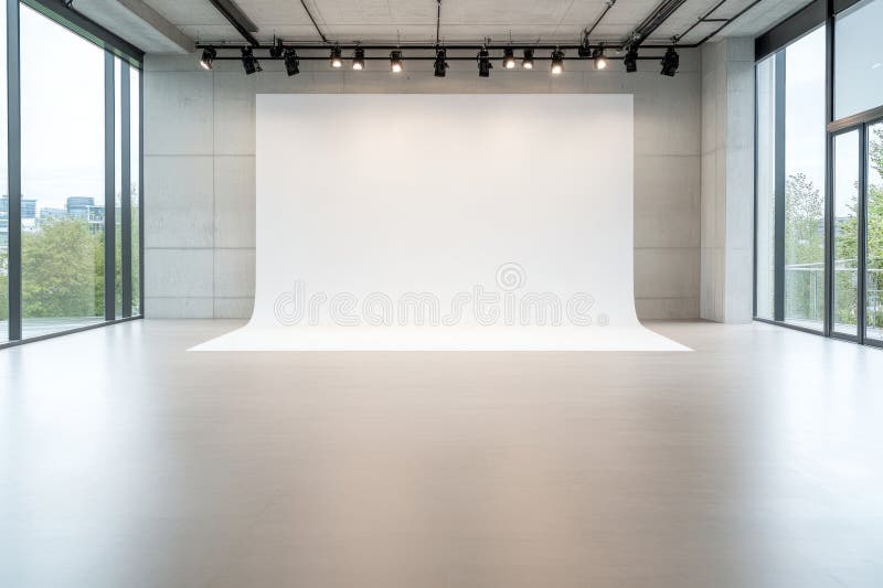 Industrial Chic: Spacious Professional Photo Studio with Large White ...