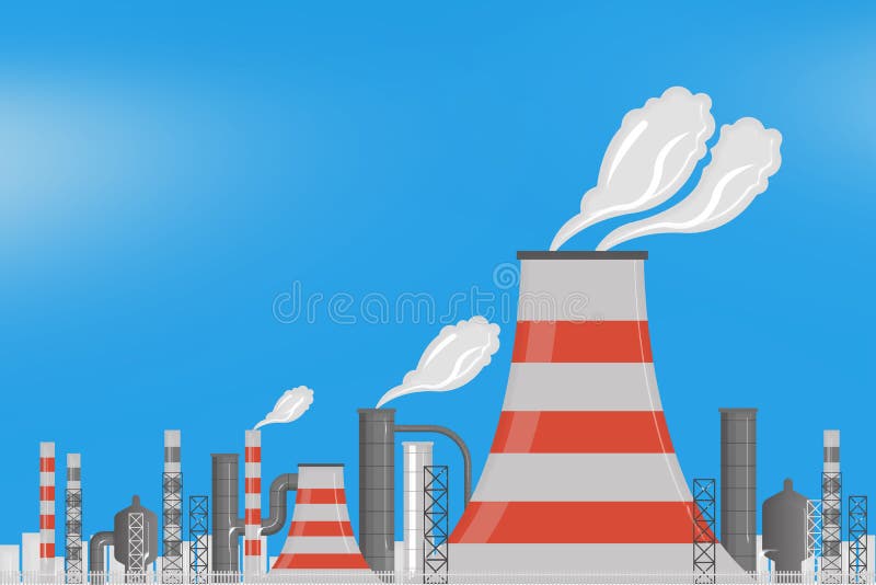Industrial Chimney Waste Illustration - Pollution and Environment ...