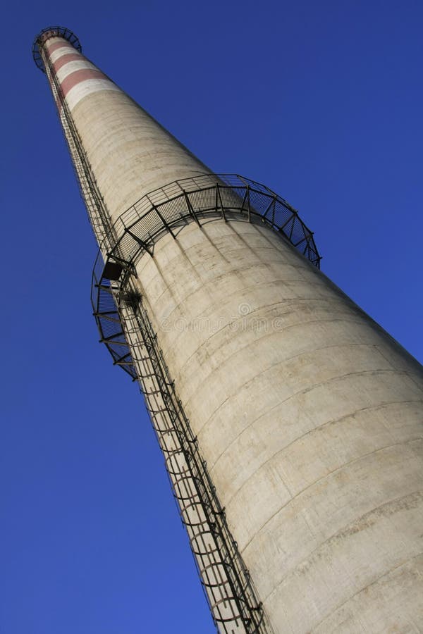 Industrial Chimneys and Telegraph Poles Stock Photo - Image of mills ...