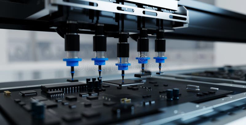 Industrial Chip Manufacturing. Stock Illustration - Illustration of ...