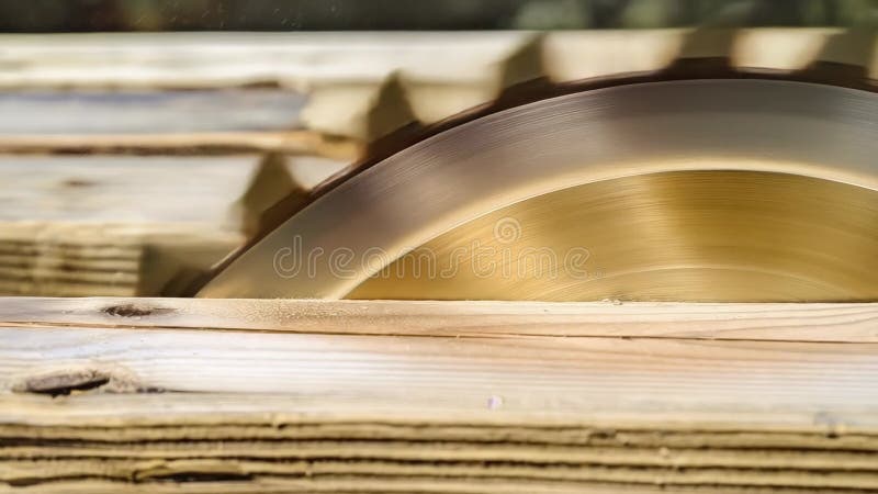 Industrial Circular Saw Blade Cutting Wooden Planks with Precision ...