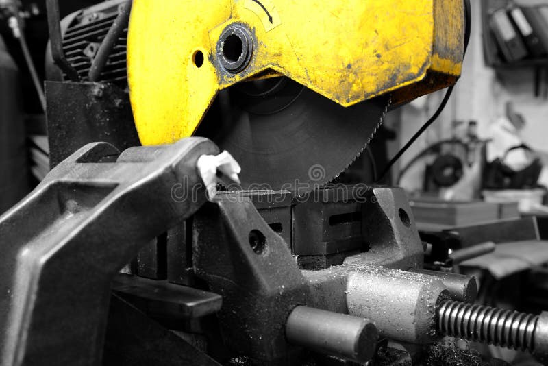 Industrial Circular Saw Machine in a Workshop Stock Photo - Image of ...