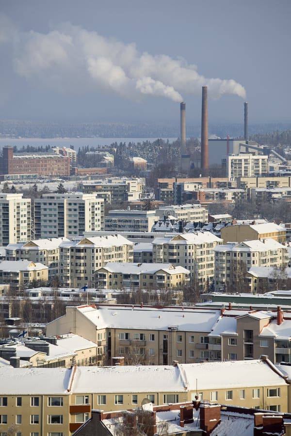 Industrial City in Winter stock photo. Image of finland - 23559418