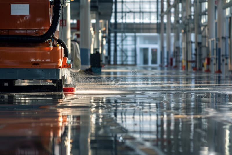 Industrial Cleaning. Daytime Concept for Clean Premises in Industrial ...