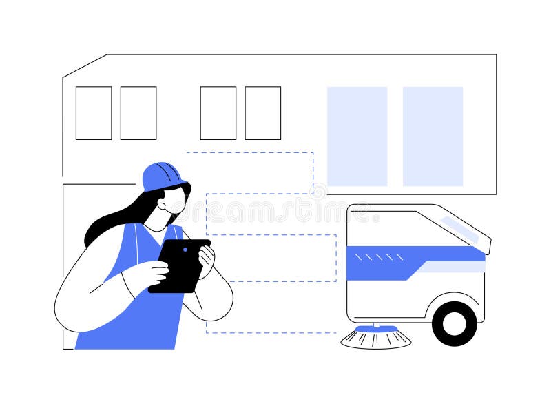 Industrial Cleaning Robot Isolated Cartoon Vector Illustrations. Stock ...
