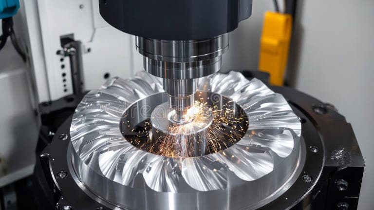 Industrial CNC Machine Milling Metal Component Stock Illustration ...