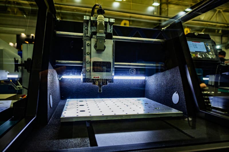 Industrial CNC Machine Operation in Workshop Manufacturing Process Engineering and Precision ...