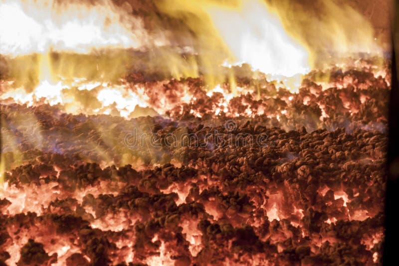 Fire in big furnace stock photo. Image of burn, blowing - 12280156