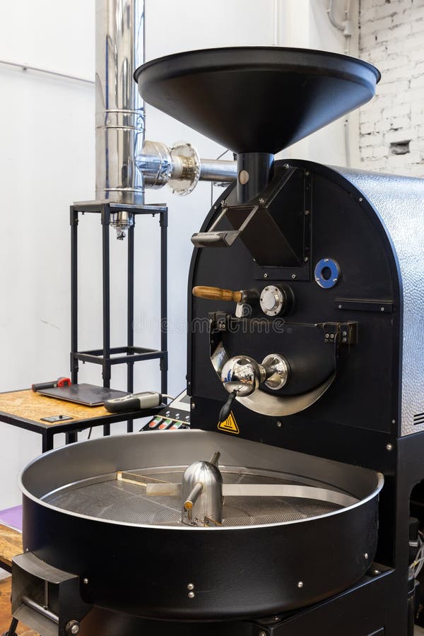Industrial Coffee Roaster, Close Up Vertical Photo Stock Image - Image ...