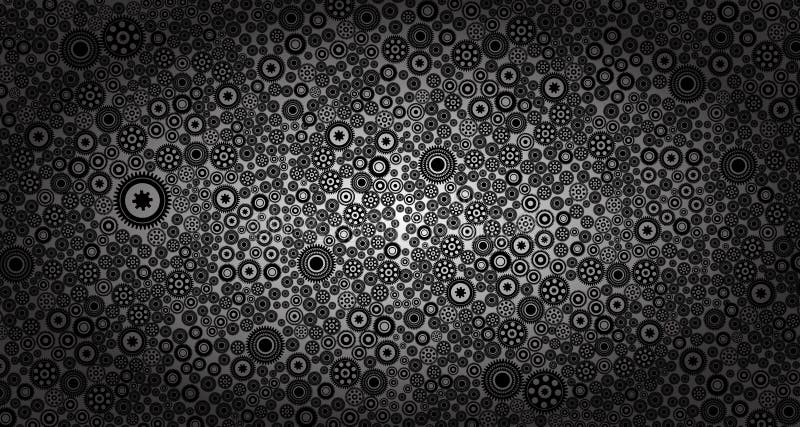 Industrial Cogs Gears Circuit Banner Background with Colorful Rainbow ...