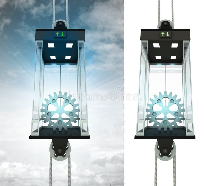 Industrial Cogwheel in Sky Elevator Concept Also Isolated One Stock ...
