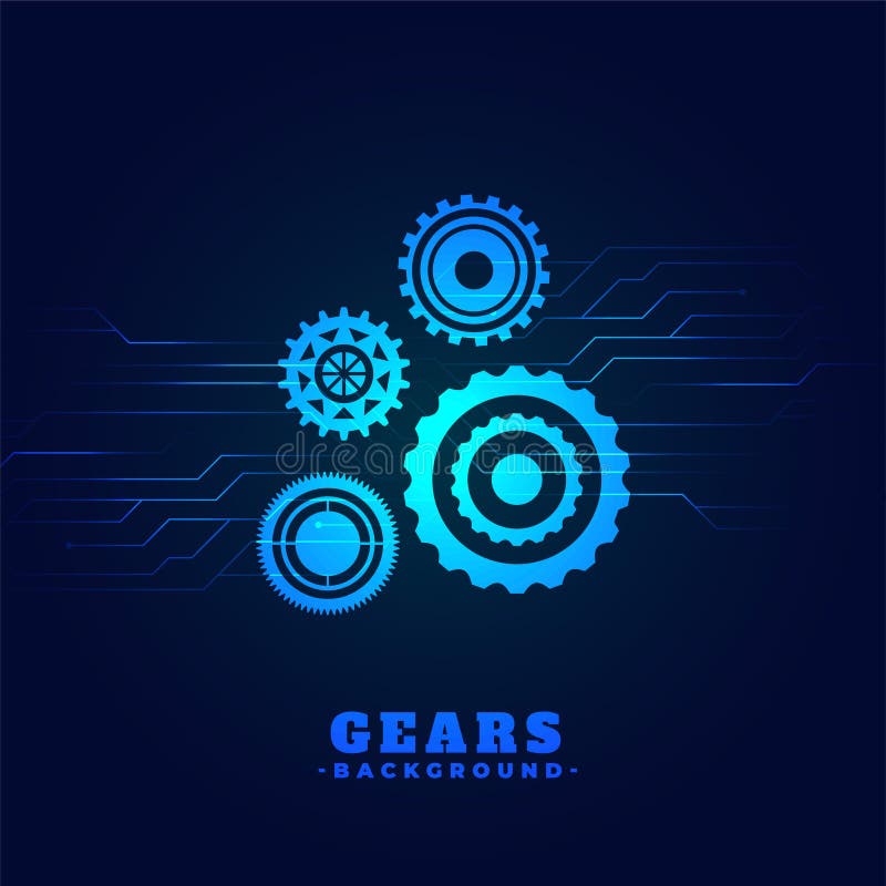 Industrial Cogwheel Symbol Background with Circuit Board Design Stock ...