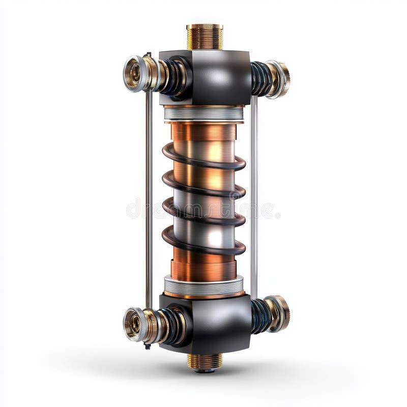 Industrial Coil with Copper and Metal Parts Stock Illustration ...
