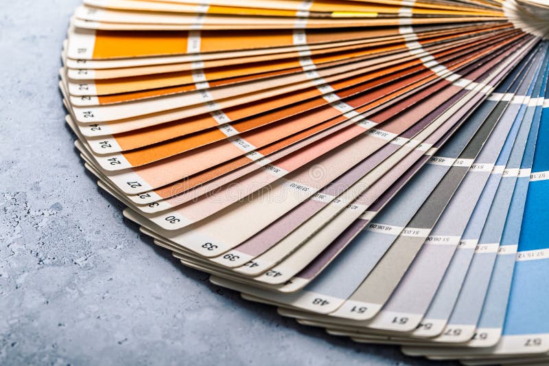 Industrial Color Palette Guide of Paint Samples Catalog Editorial ...