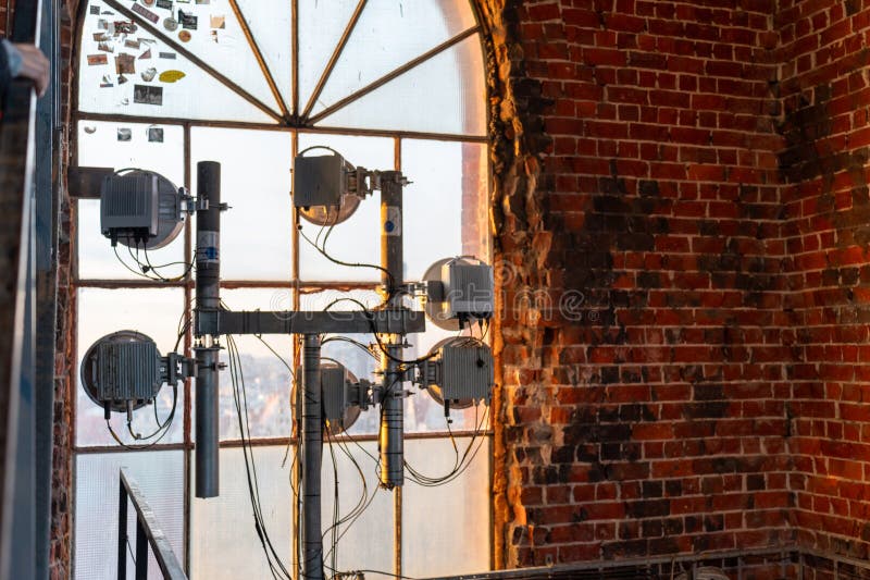 Industrial Communication Equipment Installed Inside an Old Historic ...