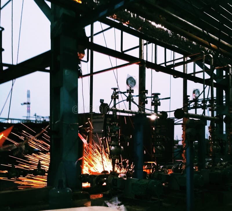 Welding work stock photo. Image of work, spakling, welding - 132009918